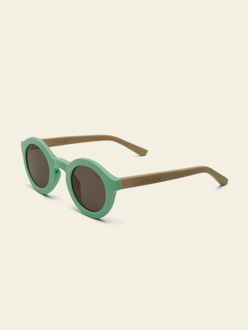 cream one - bright green kids sunglasses gray label – Cream eyewear